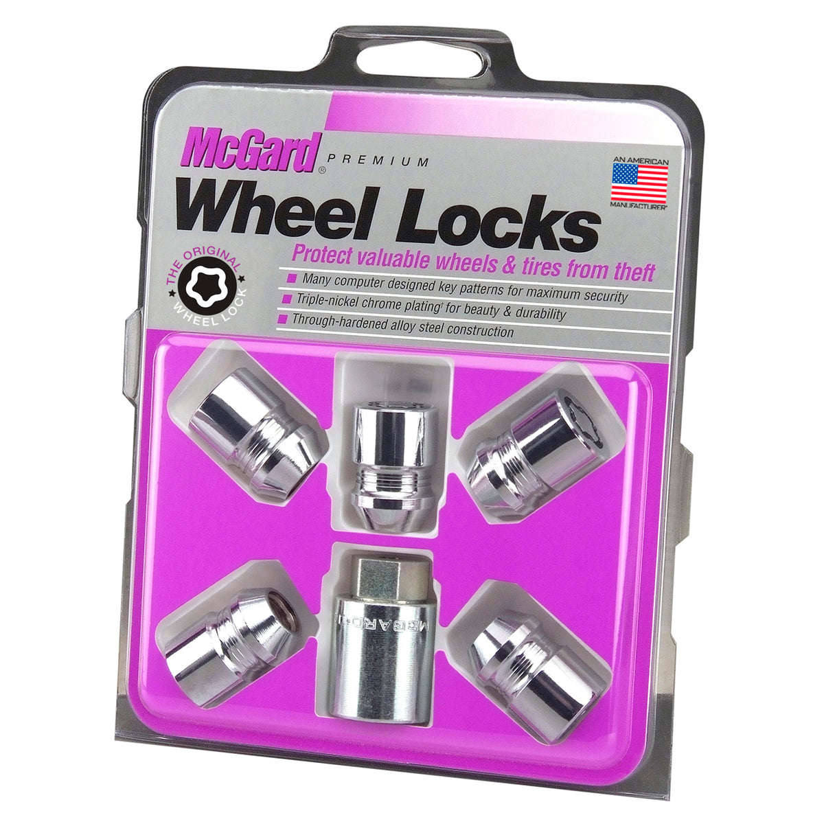 24554 - Cone Seat Exposed Style Wheel Locks-Chrome-5 Lock Set – Monroe ...